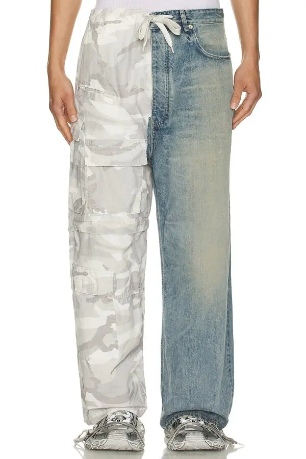 Balenciaga Hybrid Baggy Pants In Multi In Outback Blue - 50% Off